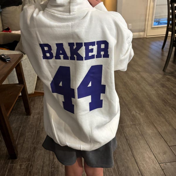 Soccer Number Name Outfit, Front and Back Soocer Hoodie, Personalized ...