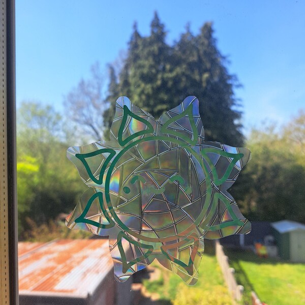Happy Sun Suncatcher // Window Decal, Suncatcher Sticker, Renter ...