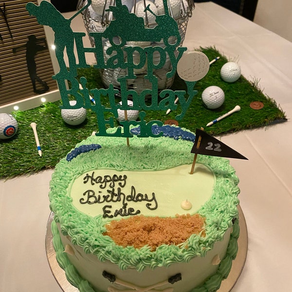 Golf Birthday Cake Topper, Personalized Golf Cake Topper, Custom Cake ...
