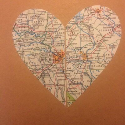 Long Distance Boyfriend Card Custom Made Map Heart With Your - Etsy