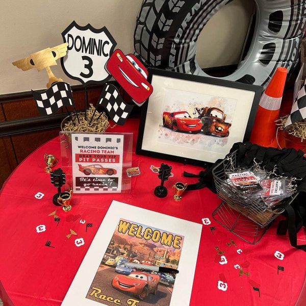 Pixar Cars Birthday Centerpiece//lightning Mcqueen//movie Cars - Etsy