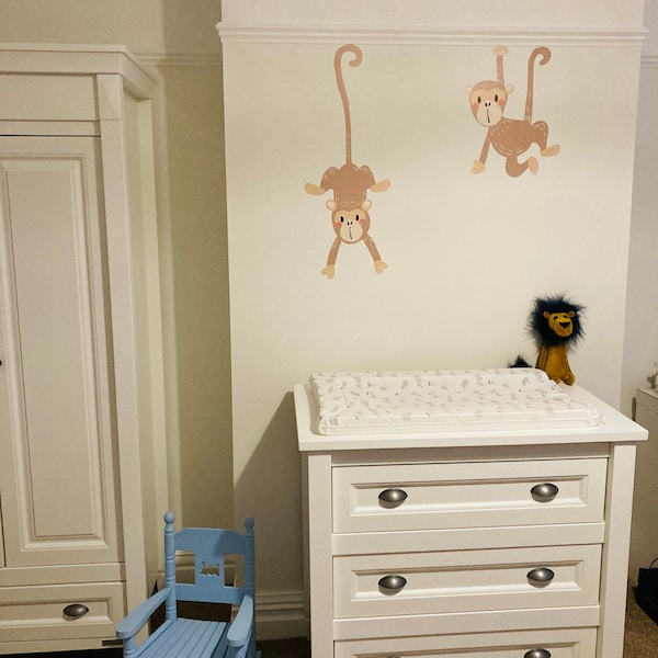 Monkey Wall Sticker Pack - Jungle Wall Sticker, Monkey Wall Decal - Etsy