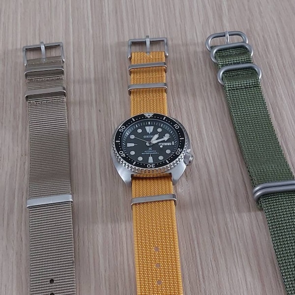 Mustard Yellow Ribbed Nylon Watch Strap, Yellow (20mm & 22mm) - Etsy