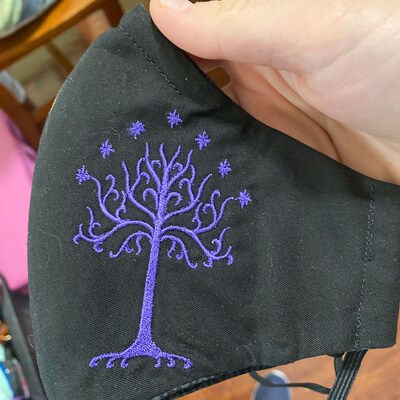 Embroidered Gate of Moria doors of Durin Face Mask With - Etsy