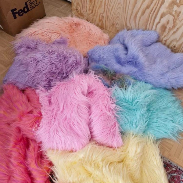 Shaggy Faux Fur Fabric,baby Pink Long Pile Fur,fake Fur for DIY Crafts ...
