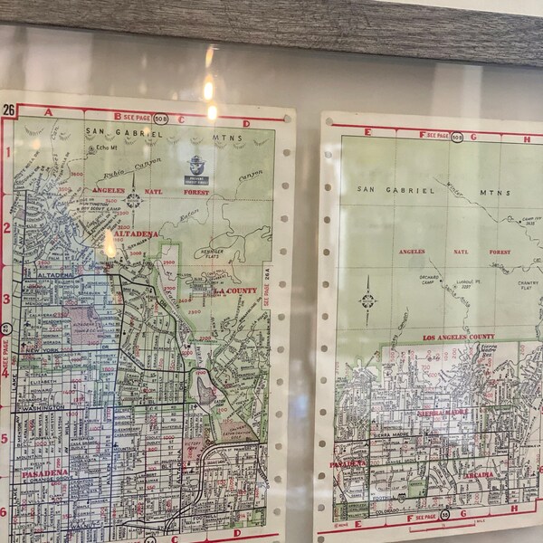 1960’s LA Map- Downtown Los Angeles- Vintage Road Atlas - Etsy