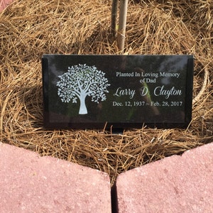 Personalized Tree Planting Ceremony Stone Memorial Engraved Marker ...