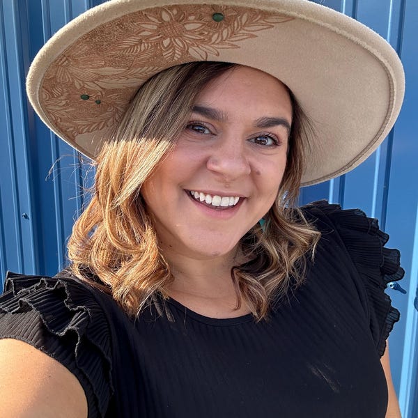 Yellow Mexican Suede Hat Hand Burned Painted Aztec Southern Cowgirl ...