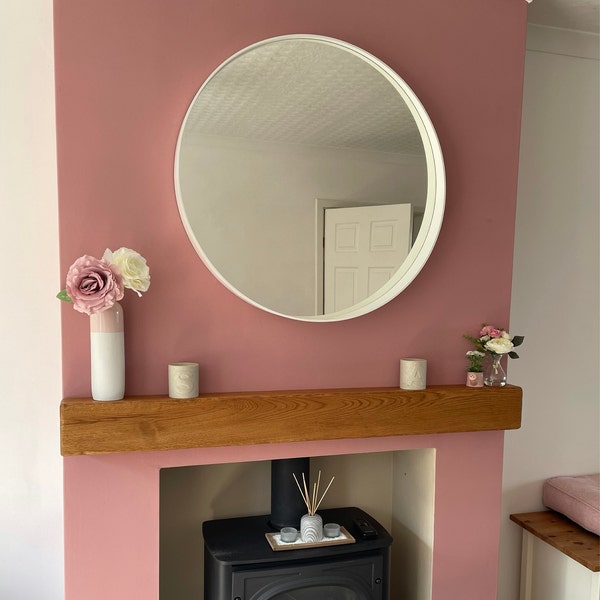 Rustic Oak Fireplace Mantel Beam: Aged Wood, Brackets Included (14cm X ...