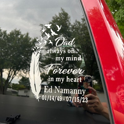 Angel Wings Memorial Car Decal in Loving Memory Car Decals - Etsy