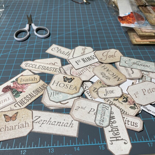 Printable Books of the Bible Labels, Junk Journal Supplies, Faith ...