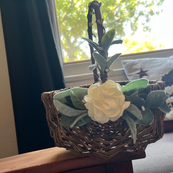 Flower Girl Basket | Willow Wedding Basket | Wedding Basket Set | Ring ...