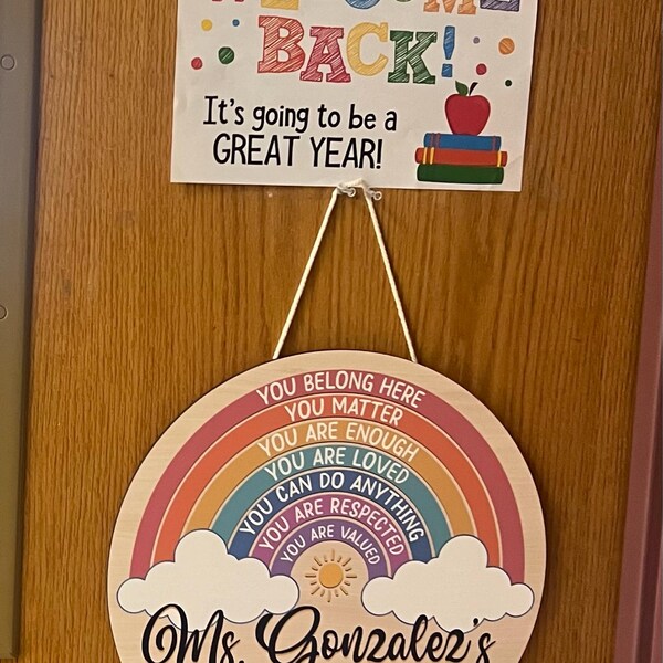 Teacher Door Sign, Classroom Decor, Teacher Gifts, Teacher Door Hanger ...