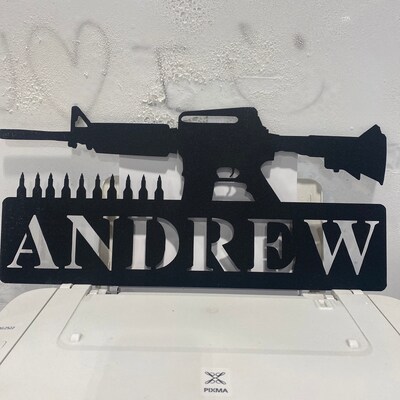 AR-15 Custom Metal Sign,address Sign,gun Sign,name Sign,gift for Dad ...