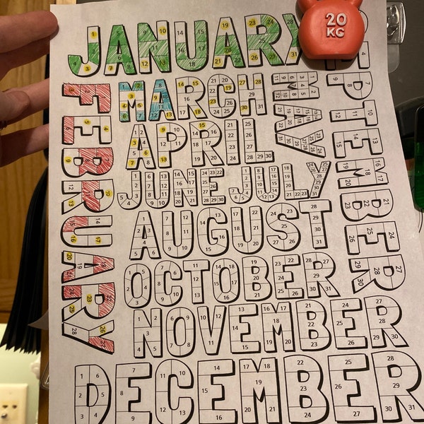 2025 Workout Tracker, Workout Log, Exercise Tracker, Coloring Workout ...