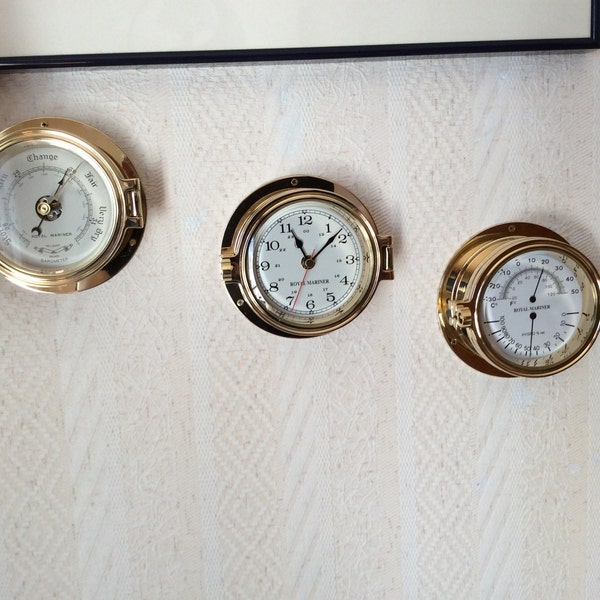3lb 1.4kg Tide Clock Barometer FREE Shipping 116 Mm 4.56in Brass Tide ...
