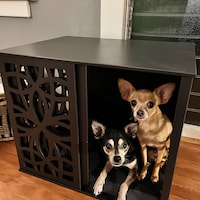 Modern Dog Kennel Triple Small Dog Crate With Sliding Door With a Latch ...