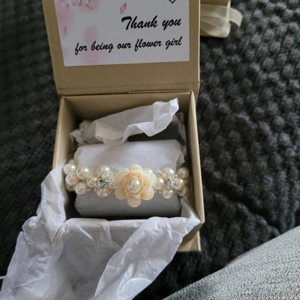 Flower Girl Sash, Junior Bridesmaid Sash, Pearl Flower Sash, First ...