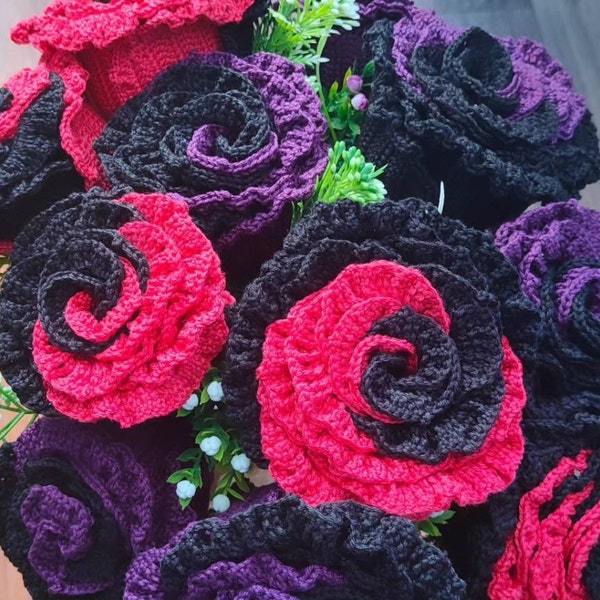 Blue Moon Rose Crochet Pattern - Realistic Crochet Flower Tutorial ...