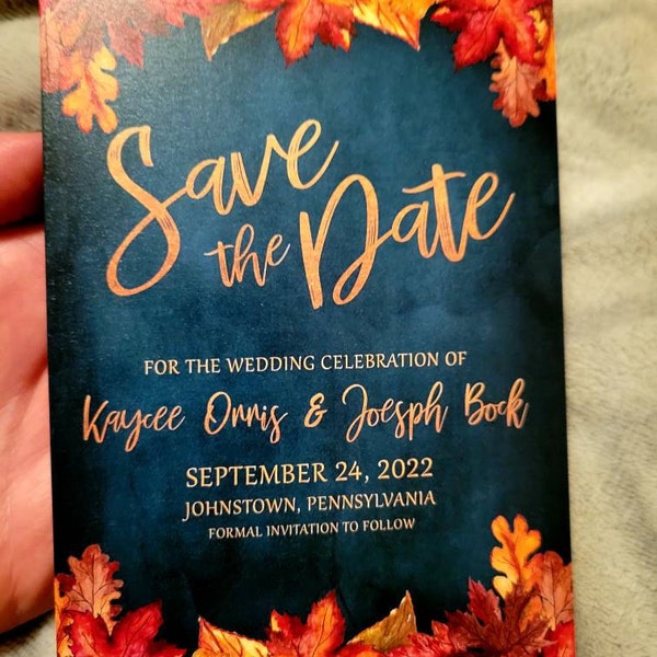 Fall Save the Date, ANY COLOR, Burgundy Save the Date, Navy Save the ...