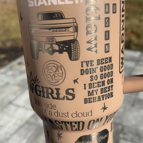 J Roll Songlist 40oz Stanley Tumbler Laser Engraved Color Shown is ...