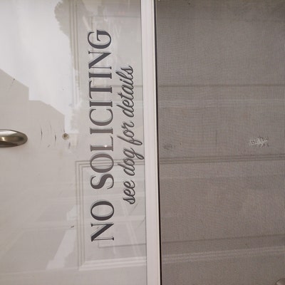 No Soliciting See Dog for Details Front Door Decal Door Decal No ...