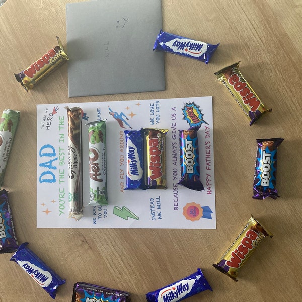 Personalised Fathers Day Chocolate Message Card, Add Your Own Chocolate ...