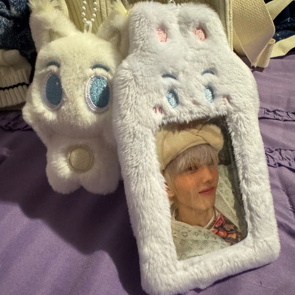 Plush Fluffy Photocard Holder Keychains - Etsy