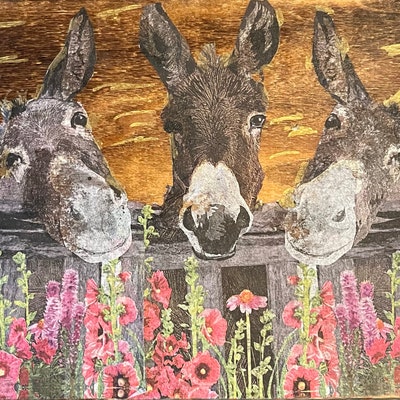 3 Decoupage Napkins Donkey Friends Paper Napkins Crafting Tissue - Etsy