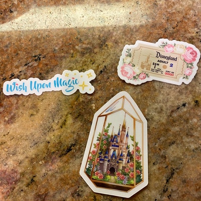 Disneyland Admission Ticket Sticker/ Retro Floral Disney Laptop ...