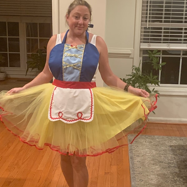 SNOW WHITE Costume Aprons, Snow White Dress up Costume Aprons, Snow White Apron, Womens Costume ...