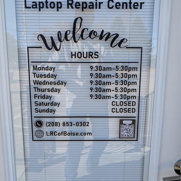 Shop Hours Decal - Store Hours Signs - Hours of Operation Sticker ...