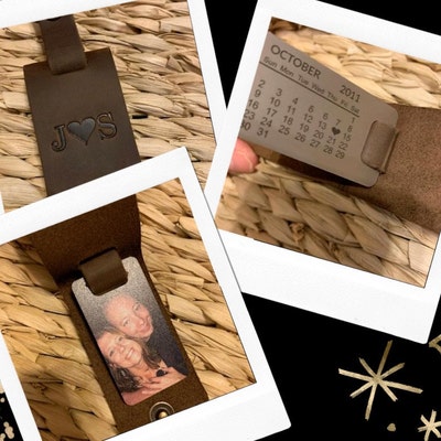 Leather Keychain With Photo, Personalized Leather Photo Keychain ...