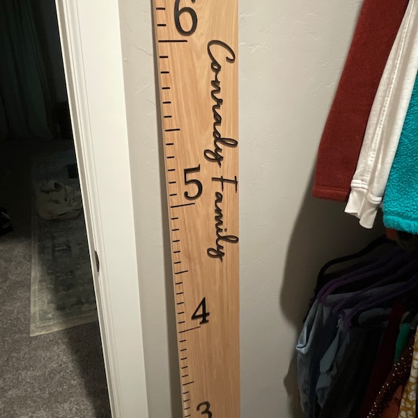 Hickory Growth Chart Ruler 3D, Wooden Measuring Stick for Kids, Giant ...