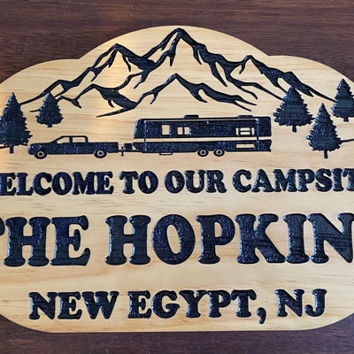 Personalized Wood Sign Camp Camper RV Family Name Any Text. Engraved ...