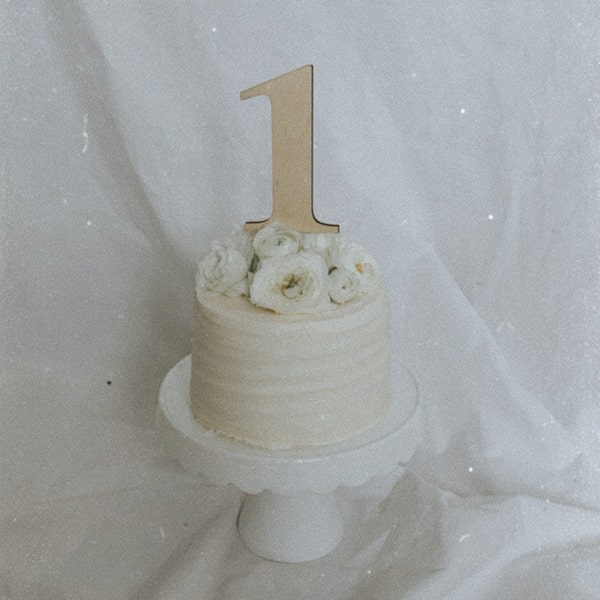 Number 1 Cake Topper 4"h Inches, One Cake Topper, First Birthday Topper ...
