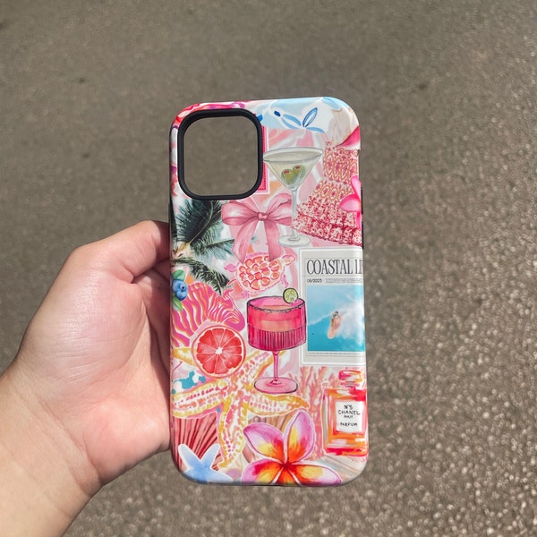Coastal Coquette Collage Phone Case, Preppy and Cute Collage, iPhone 16 ...