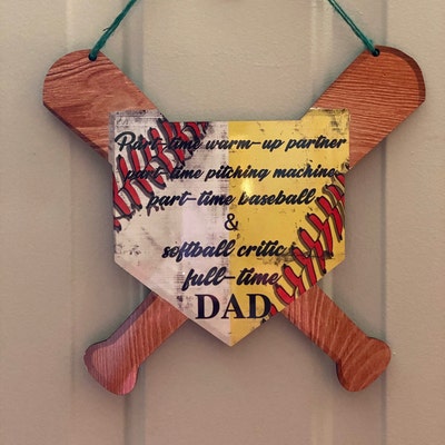 Baseball softball Split Distressed Fence/door Hanger Design - Etsy