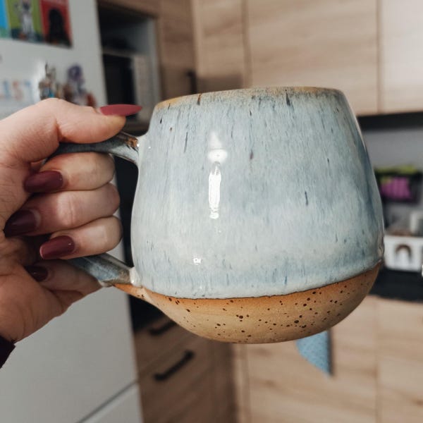 Ceramic Handleless Mug 13oz, Minimalist Mug No Handle 400ml, Grey and ...