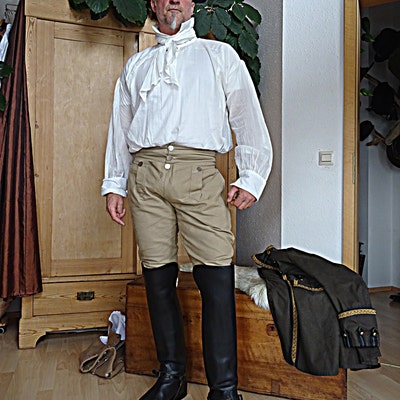 Men's Drop Front Colonial Knee Breeches for 18th Century Medium Weight ...