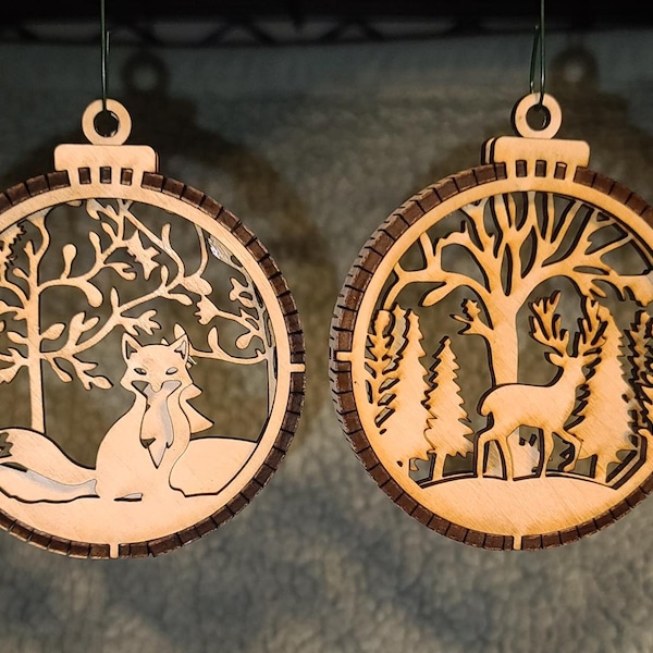 Bundle of 3D Christmas Ornaments, Tree Decorations Craft Set, Hanging Bauble With Snowy Scene ...