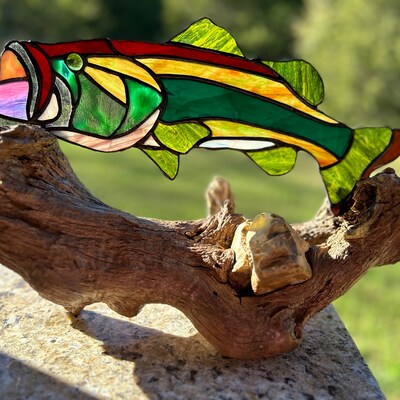 BASS Lake Fish Stained Glass Pattern Digital Download - Etsy