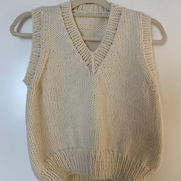 Knitting Pattern Sweater Vest Knitting Pattern Beginner Vest Knitting ...
