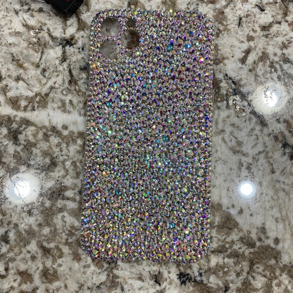 Iridescent Bling Out Phone Cases Back Cover Rhinestone Bedazzled Custom ...
