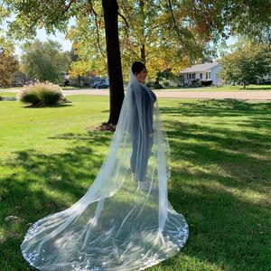 ANNA Drop Royal Floral Cathedral Veil/floral Cathedral Veil/ | Etsy