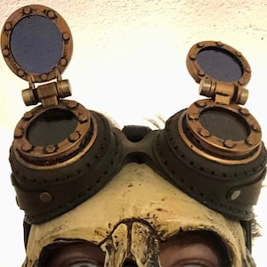 Leather Steampunk Goggles mono Mechanic - Etsy