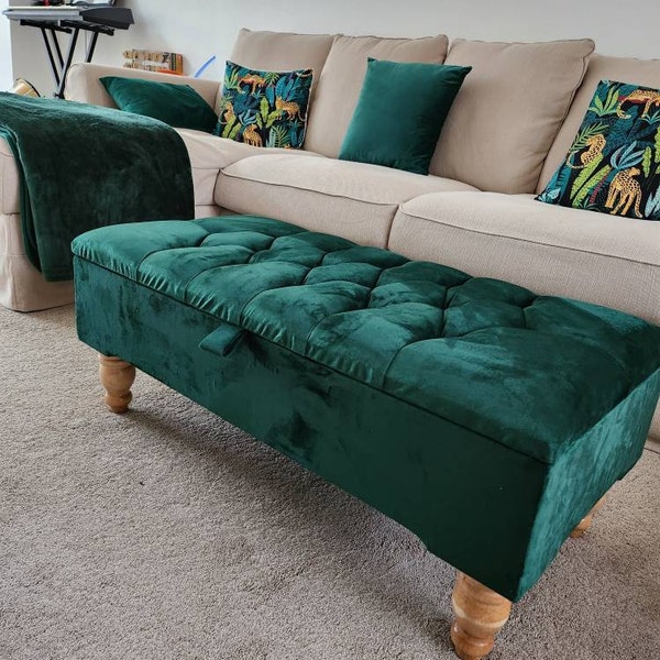 Chesterfield Double Top Coffee Table & Footstool Deep Buttons Made by ...
