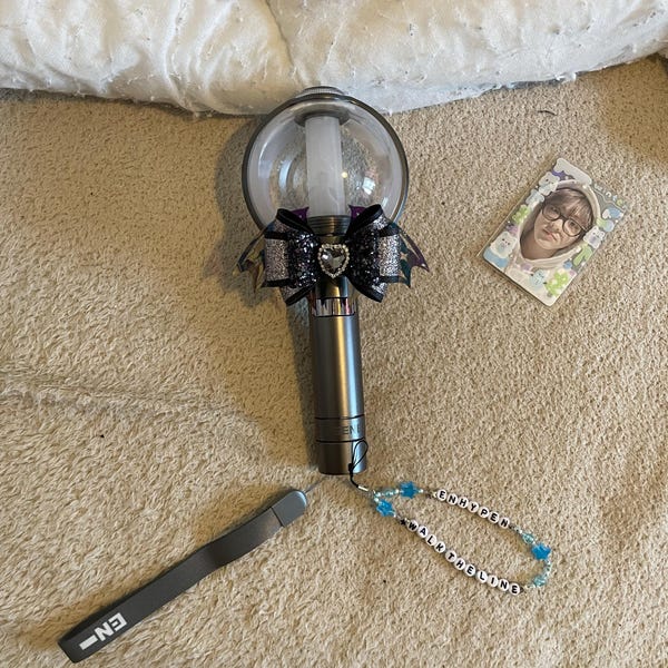 SEVENTEEN SVT Caratbong Ribbon Bow Keychain Pendant Light Stick Lanyard ...