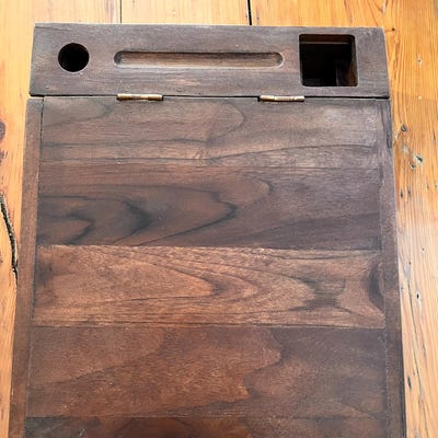 14-3/4 Wood Colonial Writing Desk With Accessories, Antique Vintage ...