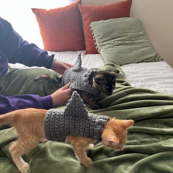 Crochet Cat Shark Sweater Costume - Etsy